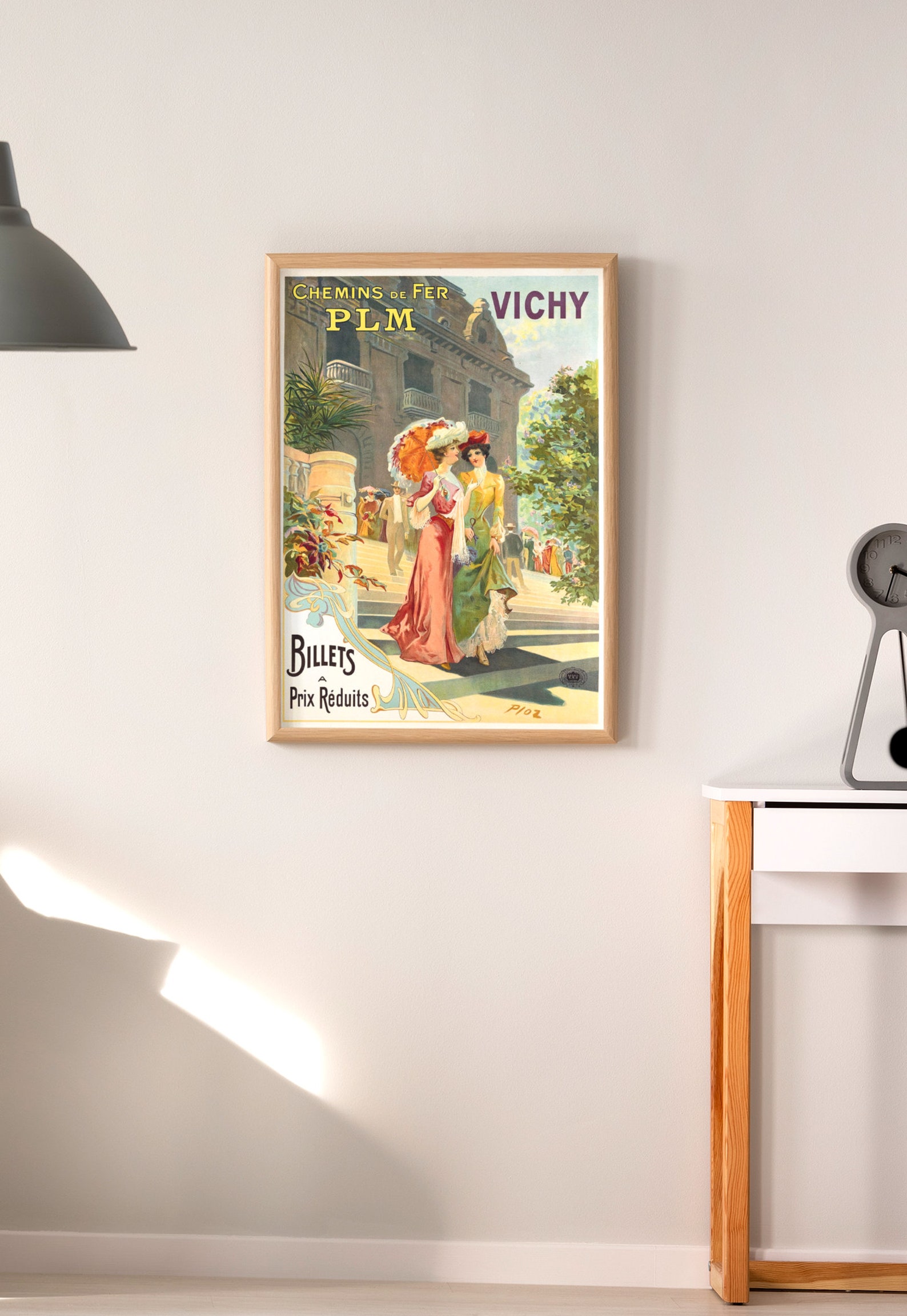Vintage French Train Travel Poster, Vintage French Vichy Poster ...