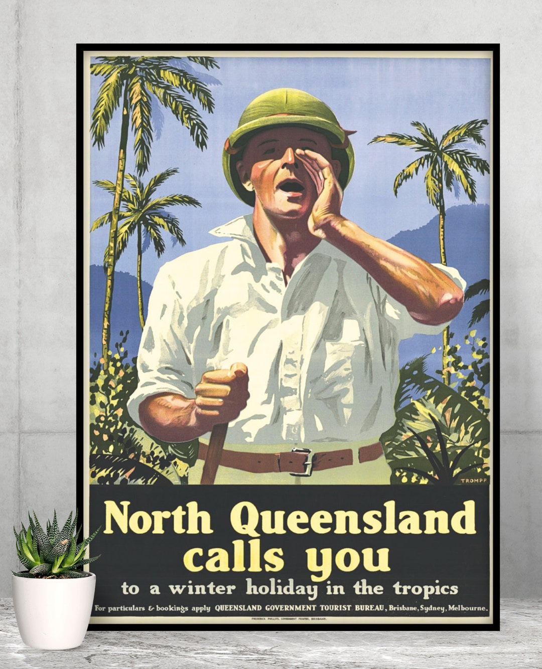 Vintage Australia Travel Poster, Vintage Queensland Travel Print ...