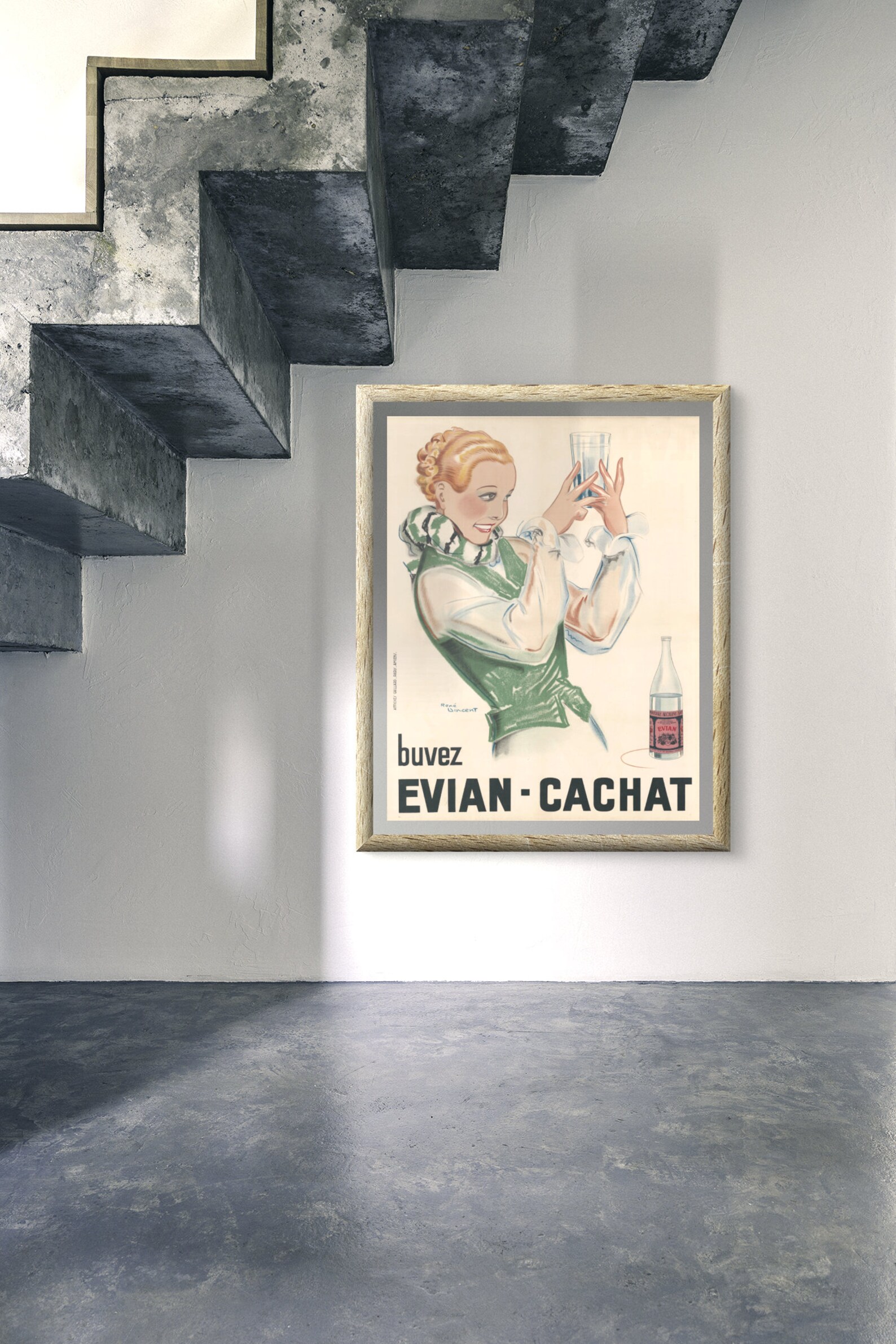 Drink Evian Poster, Vintage Evian Advertisement Poster, Vintage Evian ...