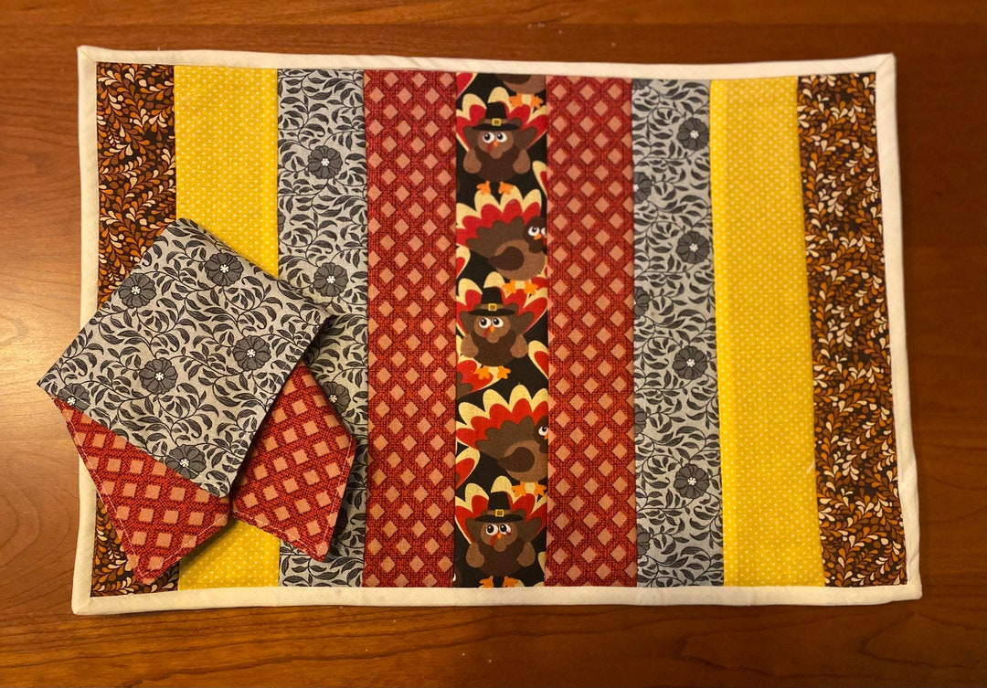 Quilted Placement and Napkin Set - Etsy