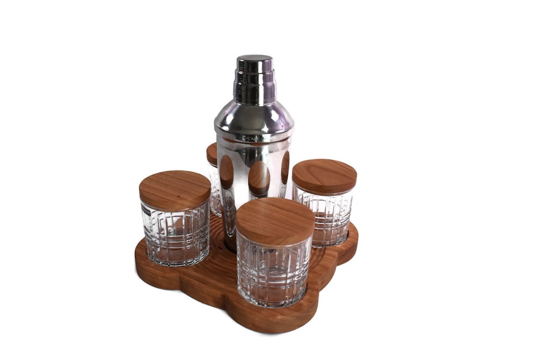 Wood Drink Serving Tray, Wood Bar Tray, Bar Cart Tray, Bar Cart Décor ...