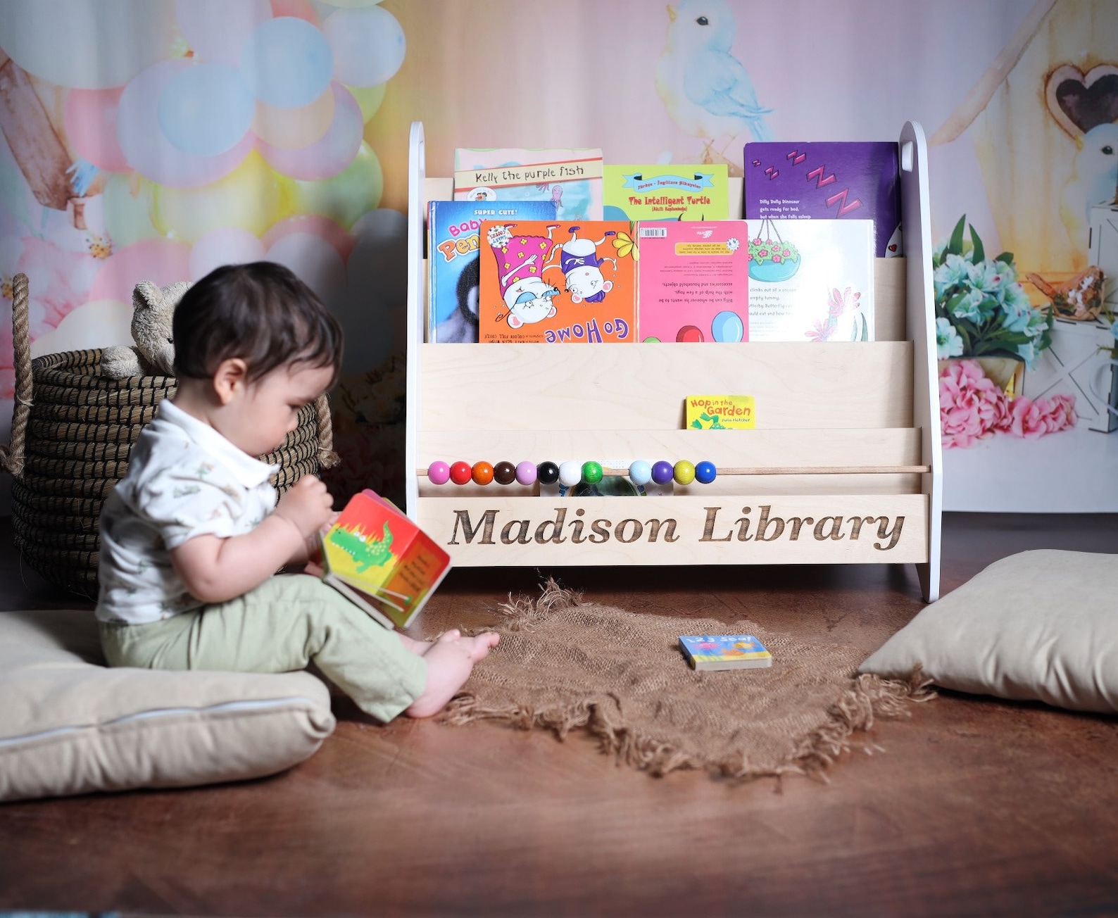 Montessori Bookcase, Bookcase for Child, Nursery Bookshelf ...