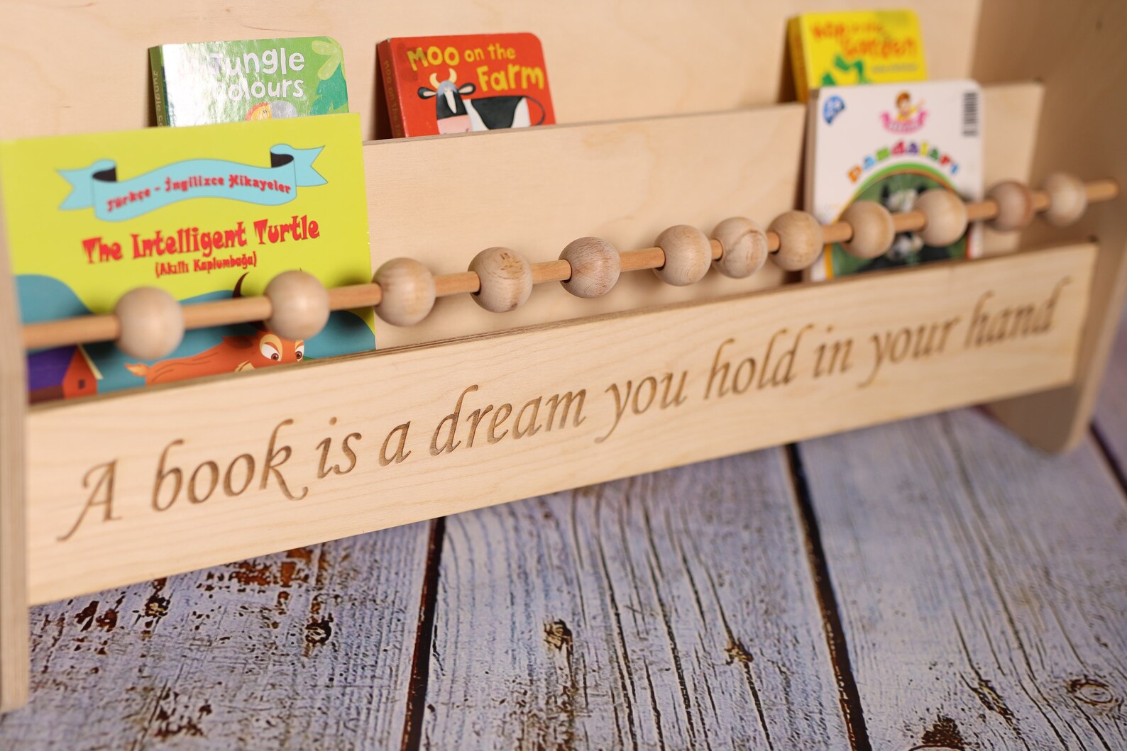 Montessori Bookcase, Bookcase for Child, Nursery Bookshelf ...