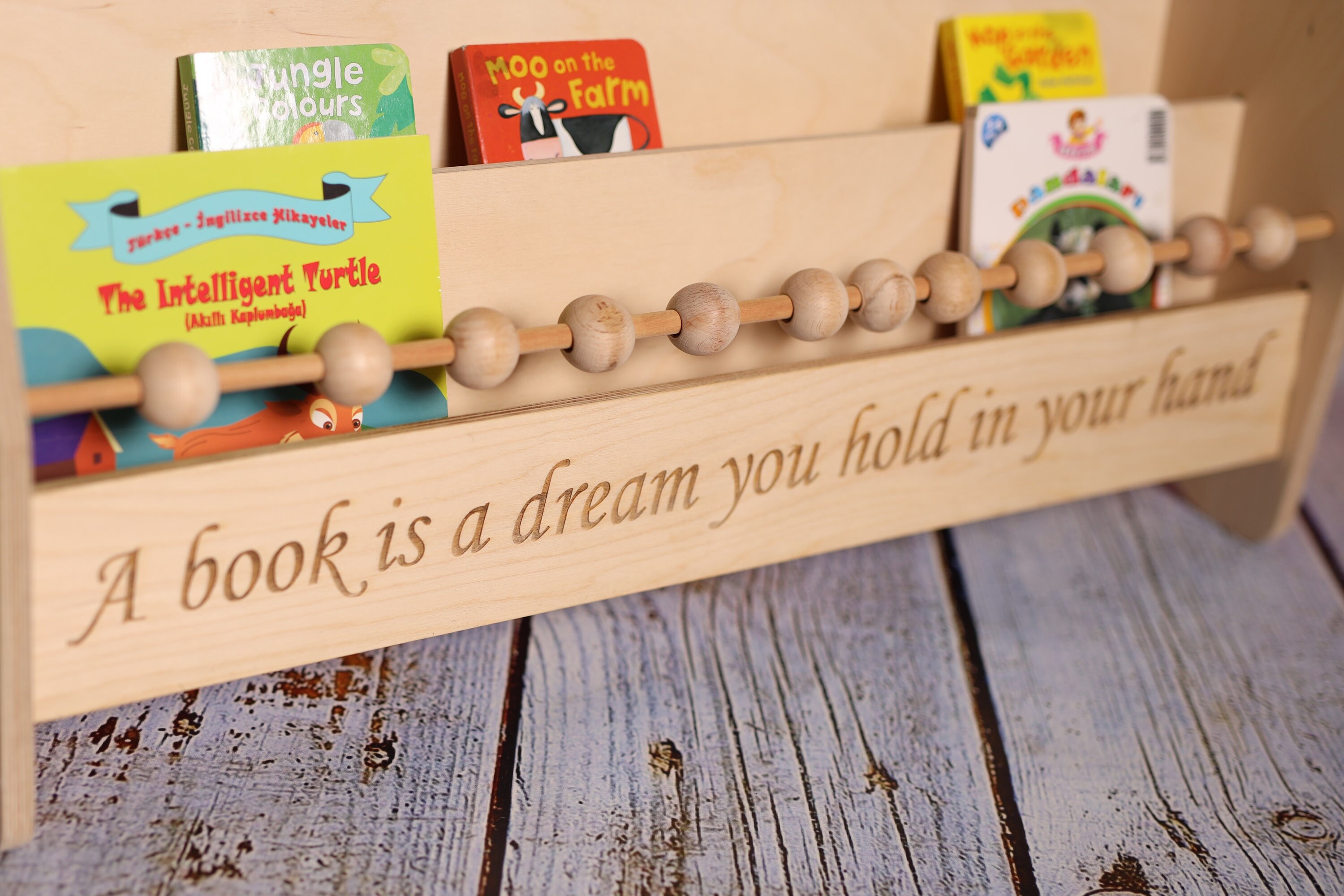 Montessori Bookcase, Bookcase for Child, Nursery Bookshelf ...