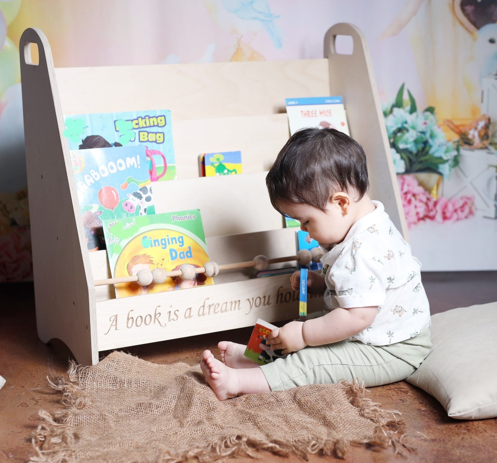 Montessori Bookcase, Bookcase for Child, Nursery Bookshelf ...