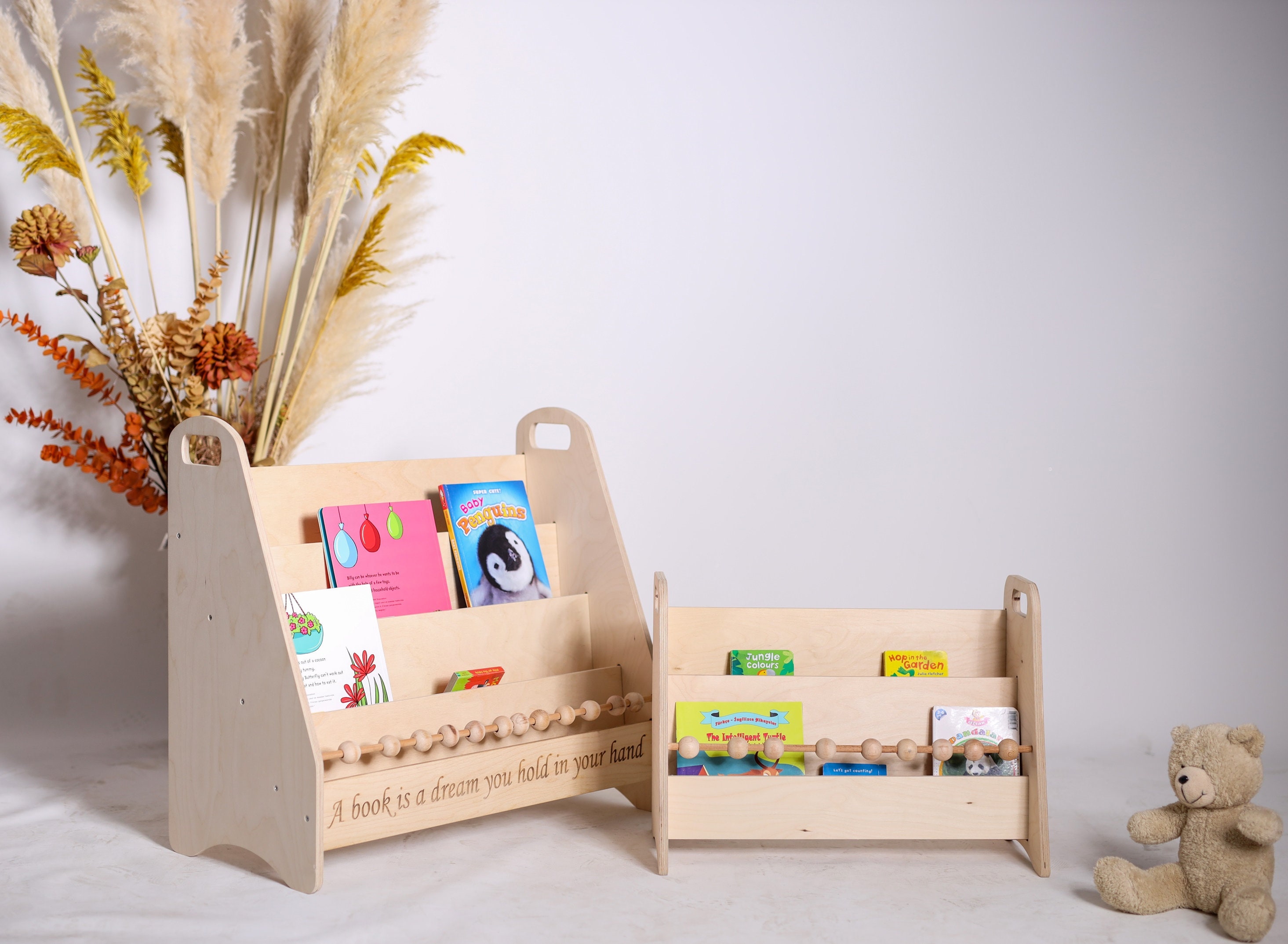 Montessori Bookcase, Bookcase for Child, Nursery Bookshelf ...