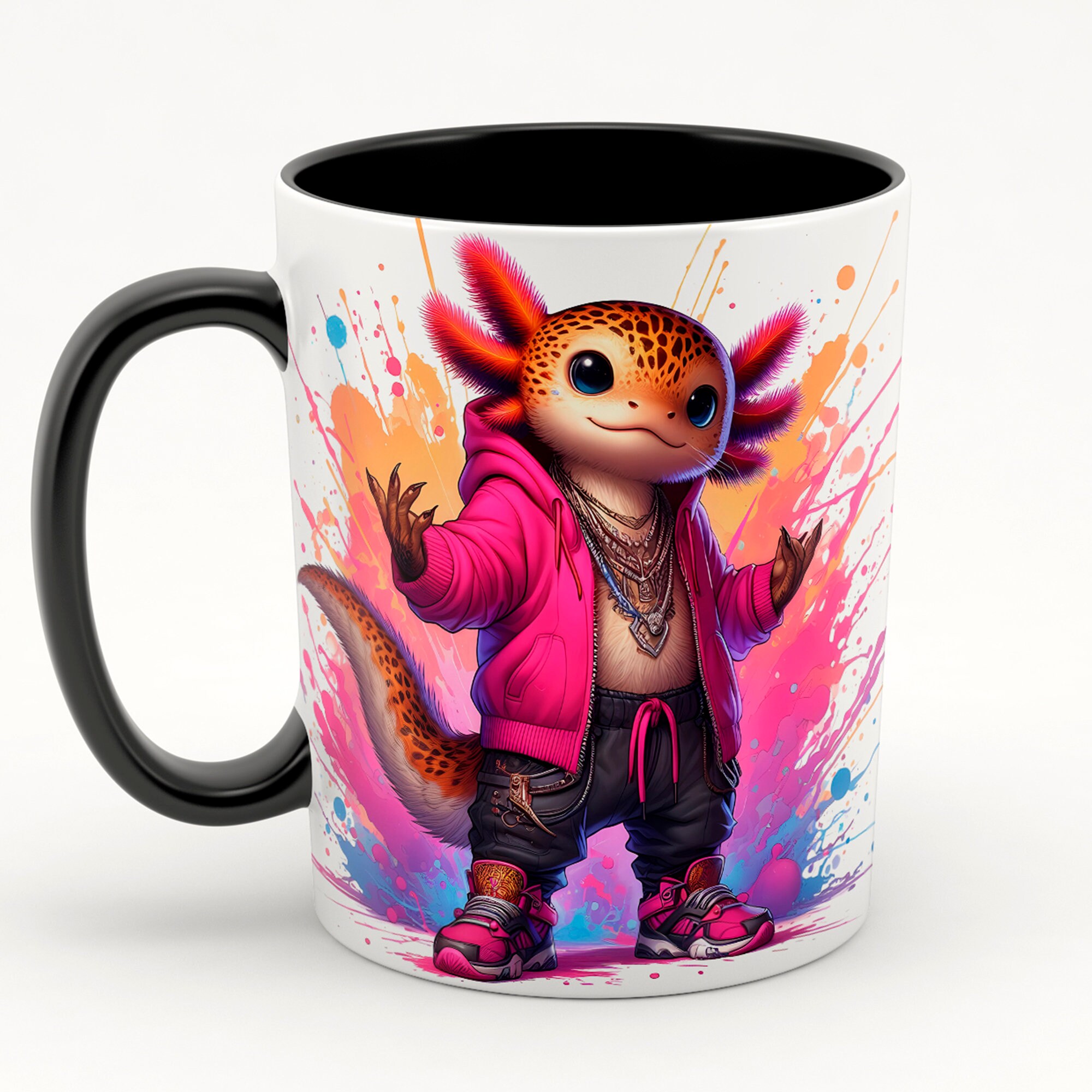 Design for Axolotl Hip Hop Mug. PNG Axolotl Hip Hop. Cute Axolotl ...