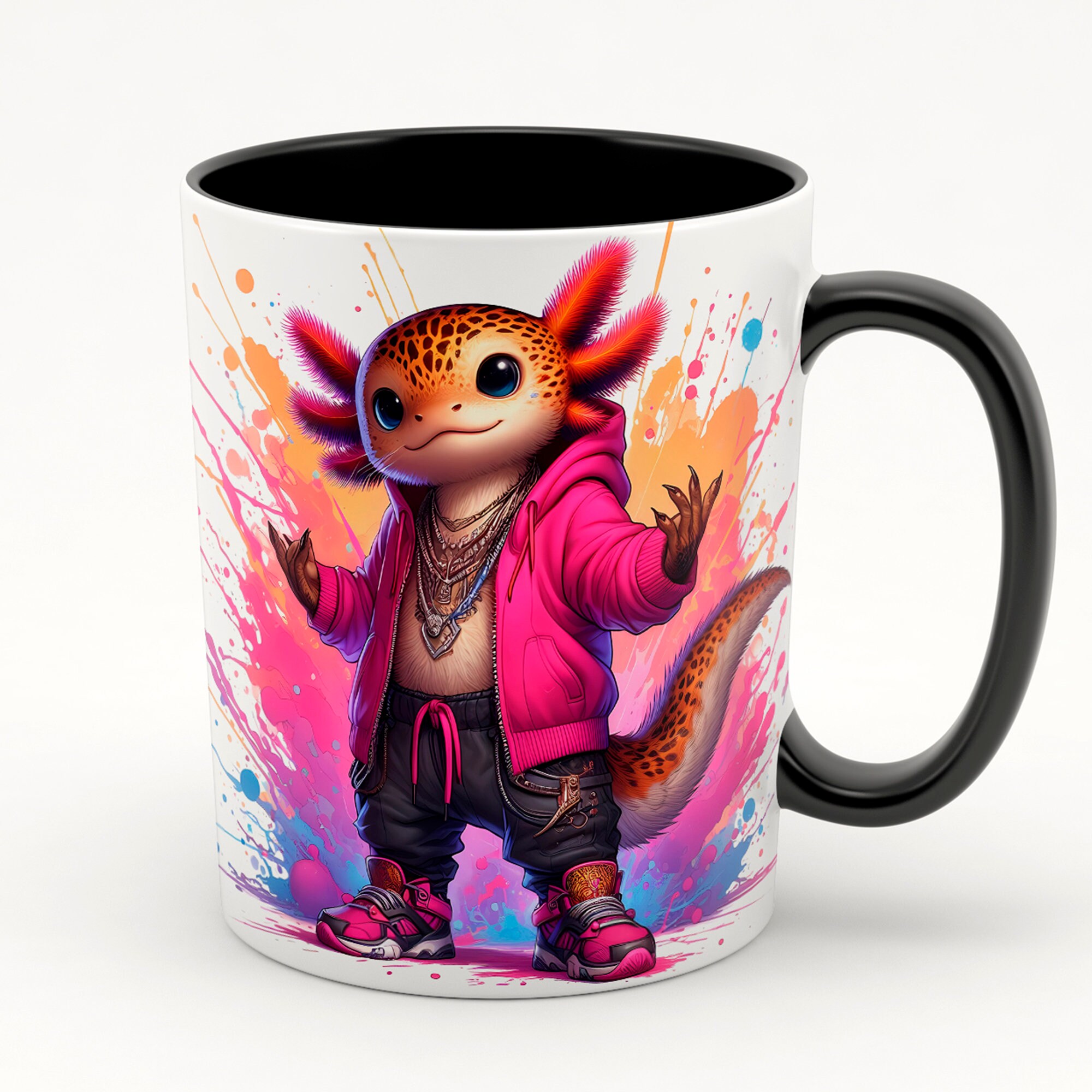 Design for Axolotl Hip Hop Mug. PNG Axolotl Hip Hop. Cute Axolotl ...