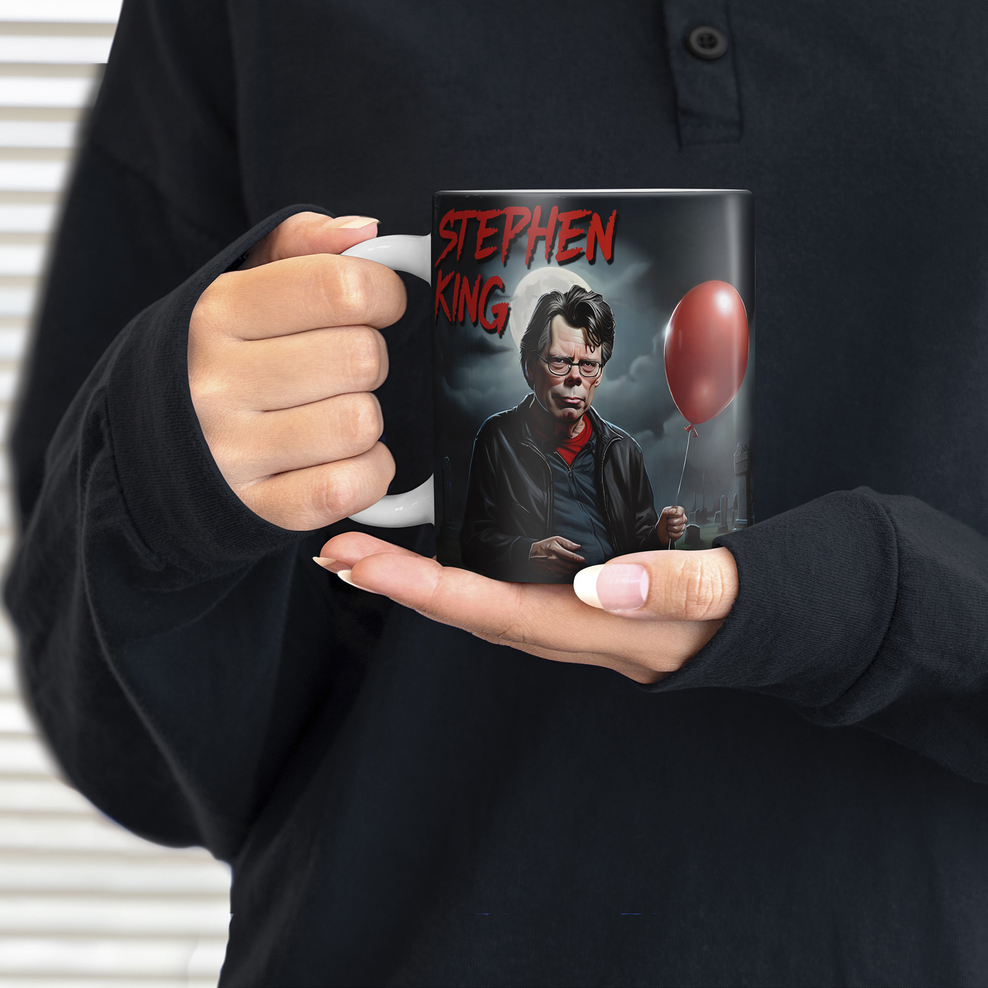 Stephen King Caricature, Png Printable Art, Stephen King Mug Design ...
