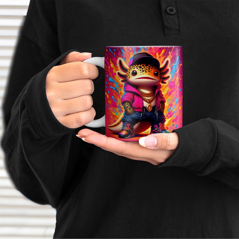 Rap Axolotl. Wrap for 15 Oz Mug. Axolotl Mug. PNG Cute Axolotl ...