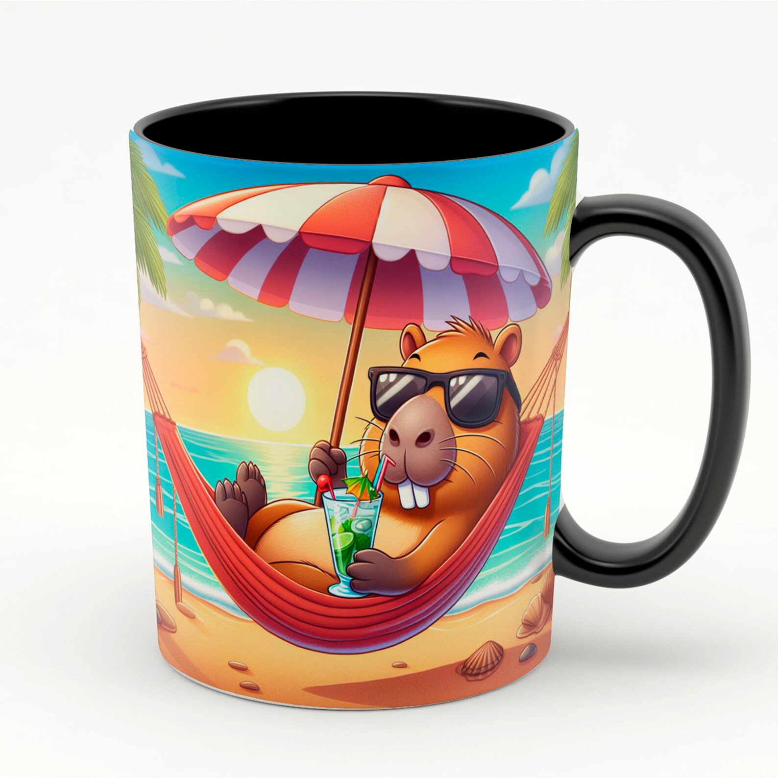 Beach Capybara, Capybara Gift Mug, Capybara Party, Capybara Wrap, Cute ...