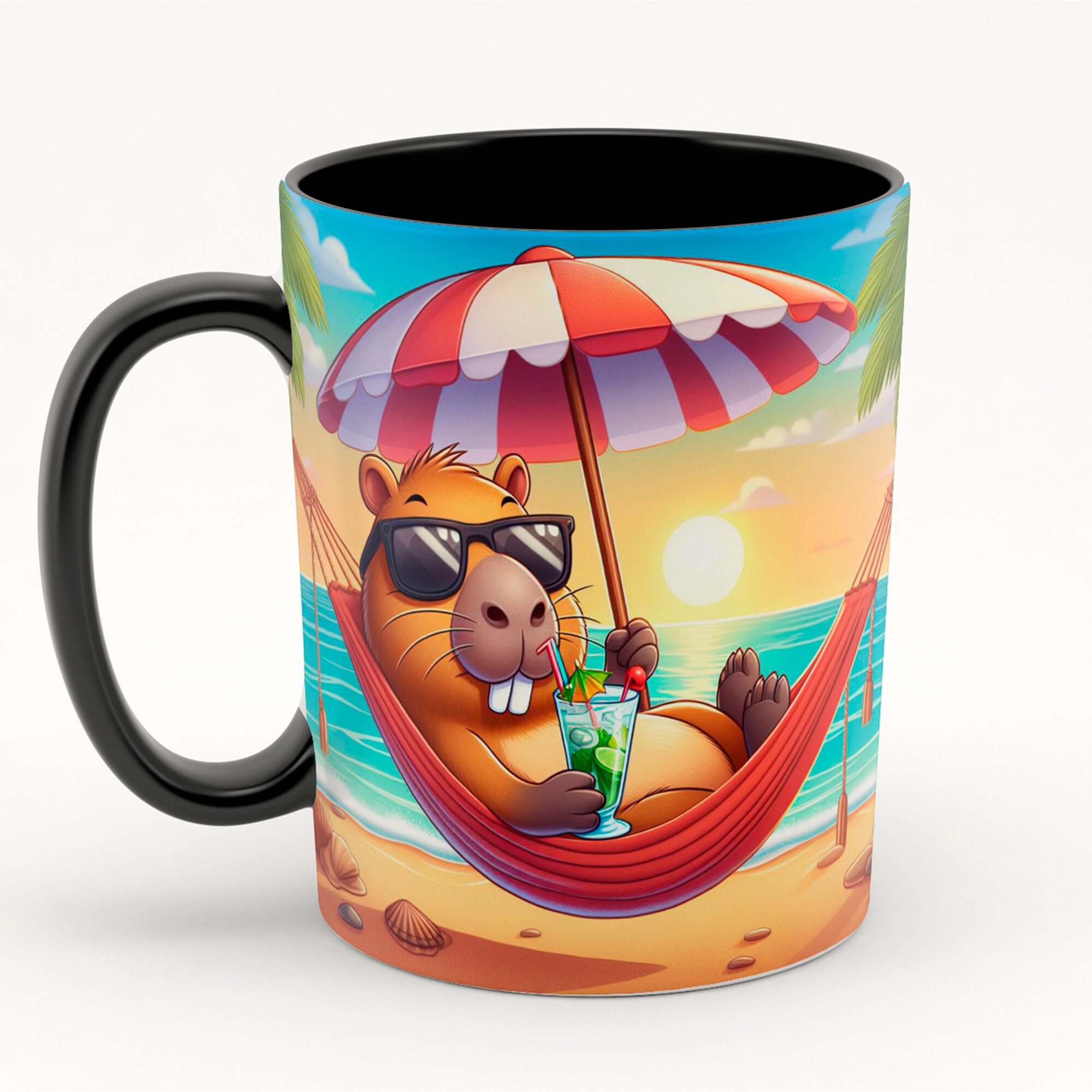 Beach Capybara, Capybara Gift Mug, Capybara Party, Capybara Wrap, Cute ...