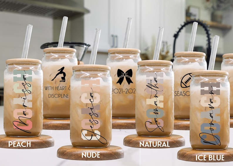 Personalized Cheer Coach Glass Tumbler as Custom Cheerleading Team Gift ...
