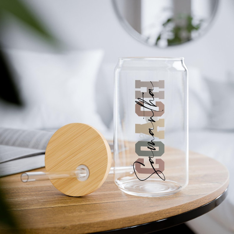 Personalized Cheer Coach Glass Tumbler as Custom Cheerleading Team Gift ...