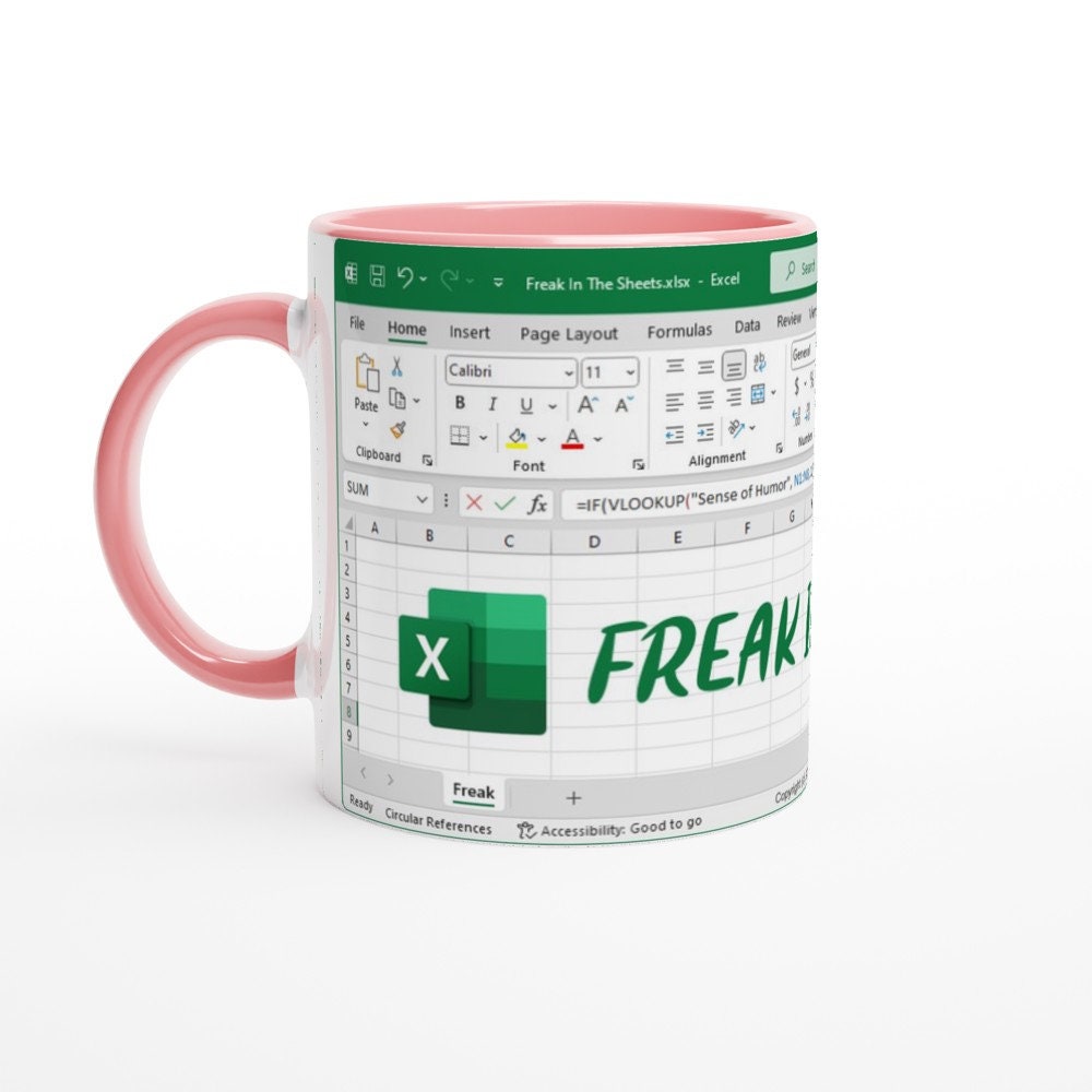 Excel Freak in the Sheets Widescreen 325ml 11oz Ceramic Mug - Etsy