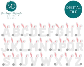 Bunny Alphabet SVG, Rabbit , Letters, Easter Alphabet, Bunny ABC ...