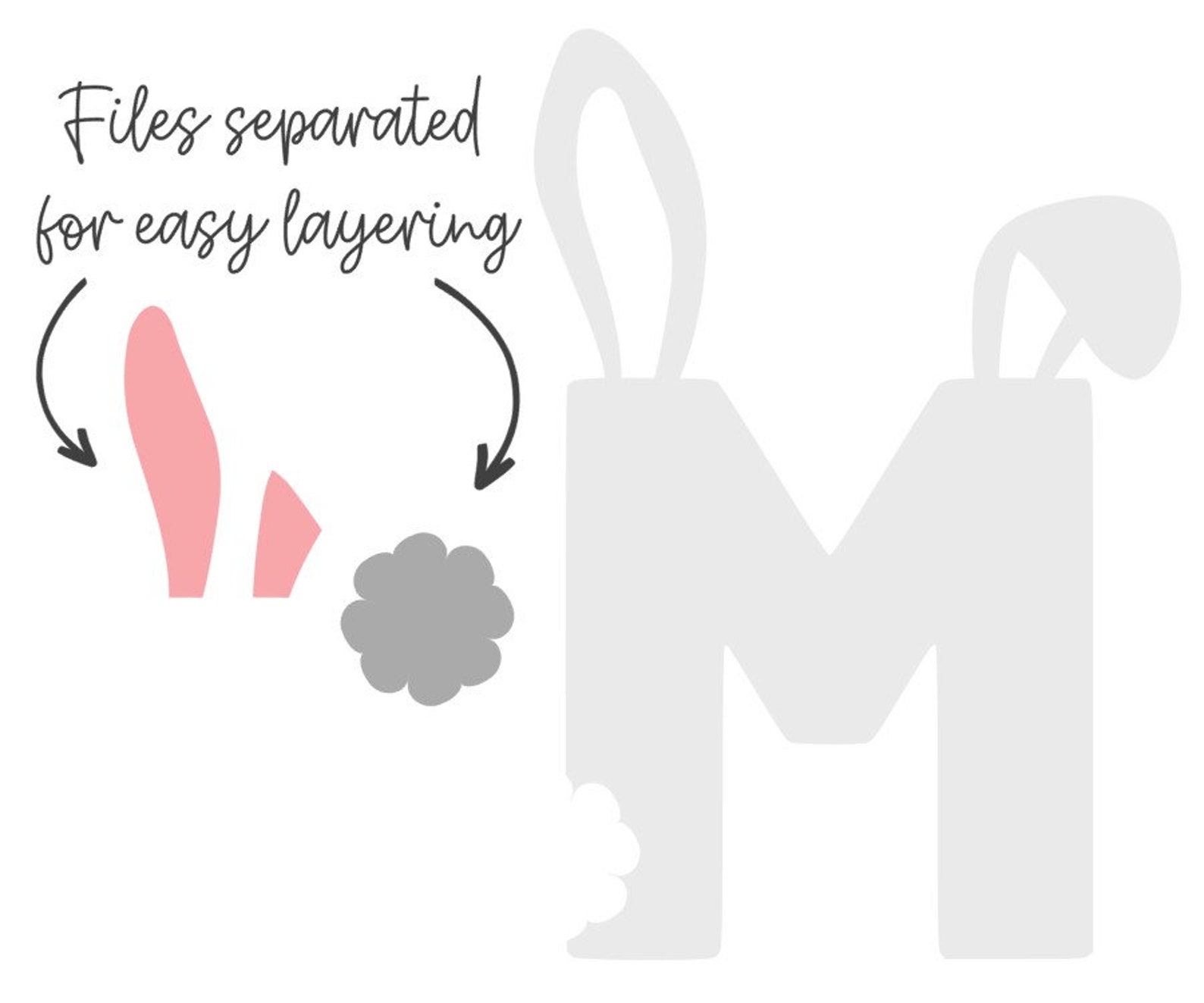 Bunny Alphabet Digital File SVG, Easter Alphabet, Cricut, Silhouette ...