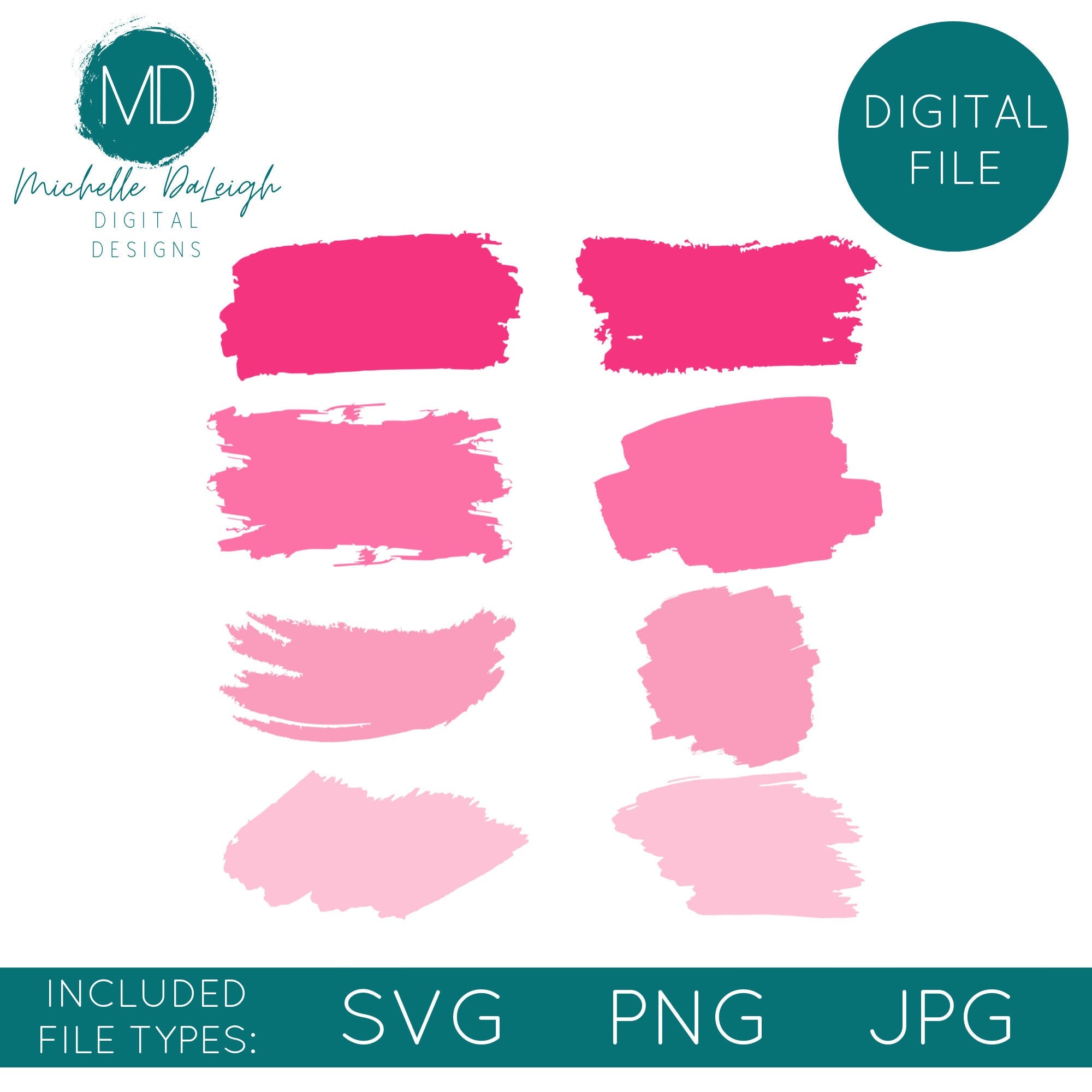 Brush Stroke Clip Art Set, Brush Stroke Clipart, Brush Stroke Svg ...