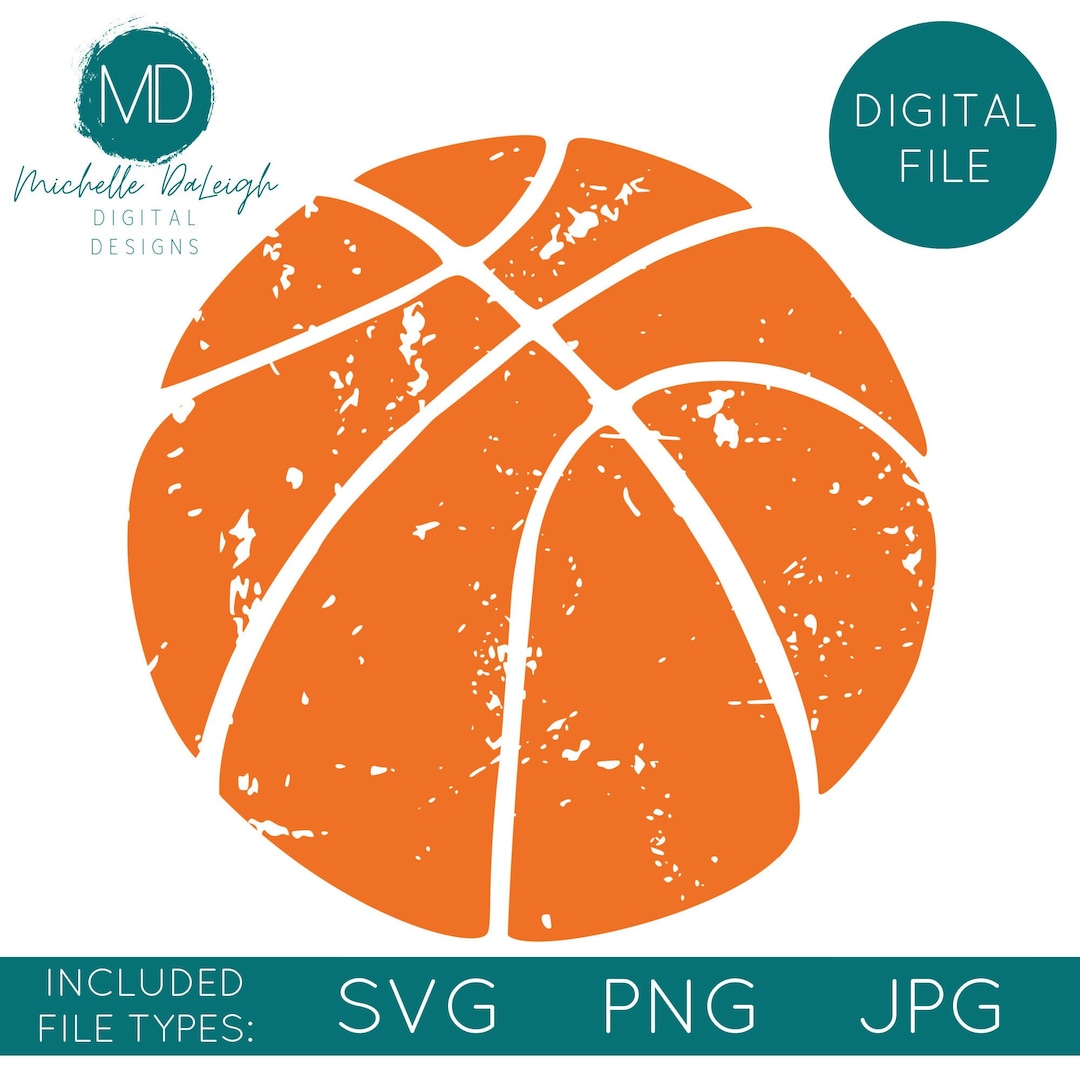 Distressed Basketball Digital File SVG, Basketball SVG, Cricut ...