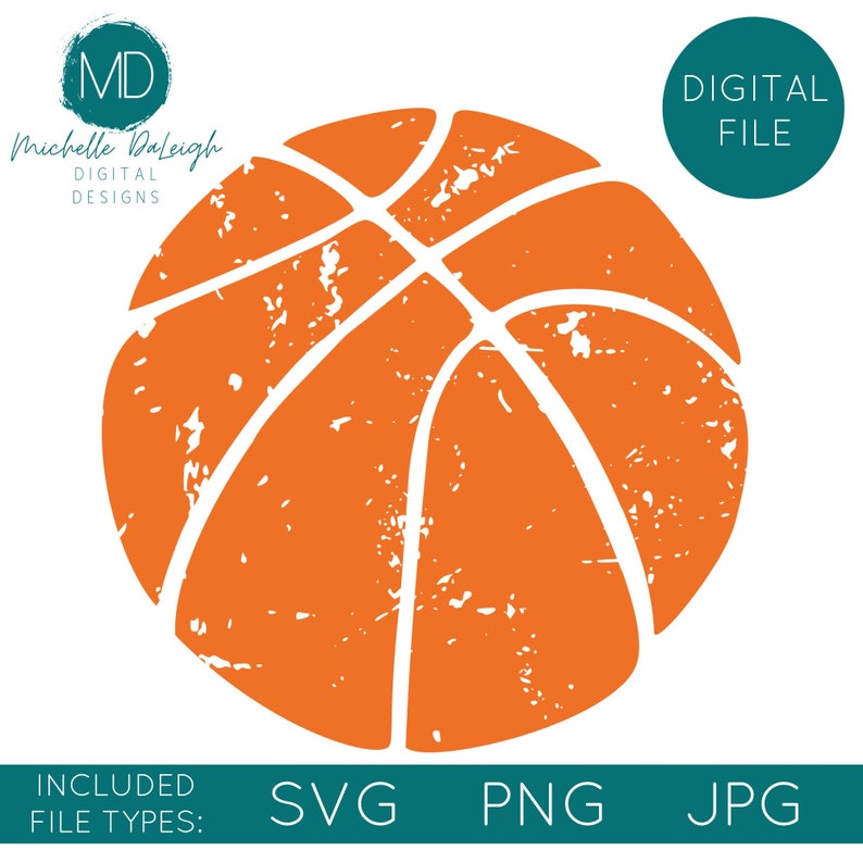 Distressed Basketball Digital File SVG, Basketball SVG, Cricut ...