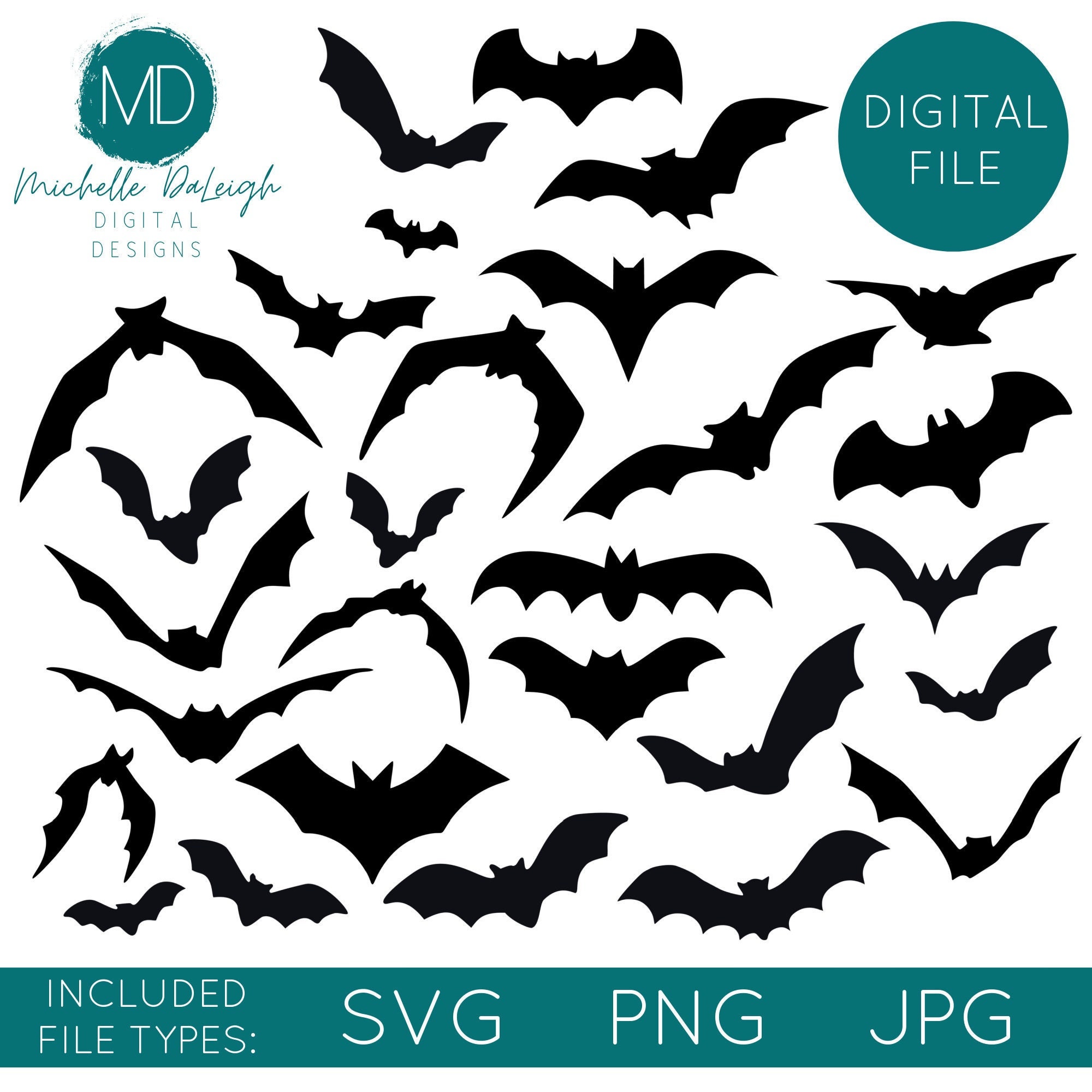 Bats Set SVG for Printing and Cutting Projects Bats SVG Bats - Etsy
