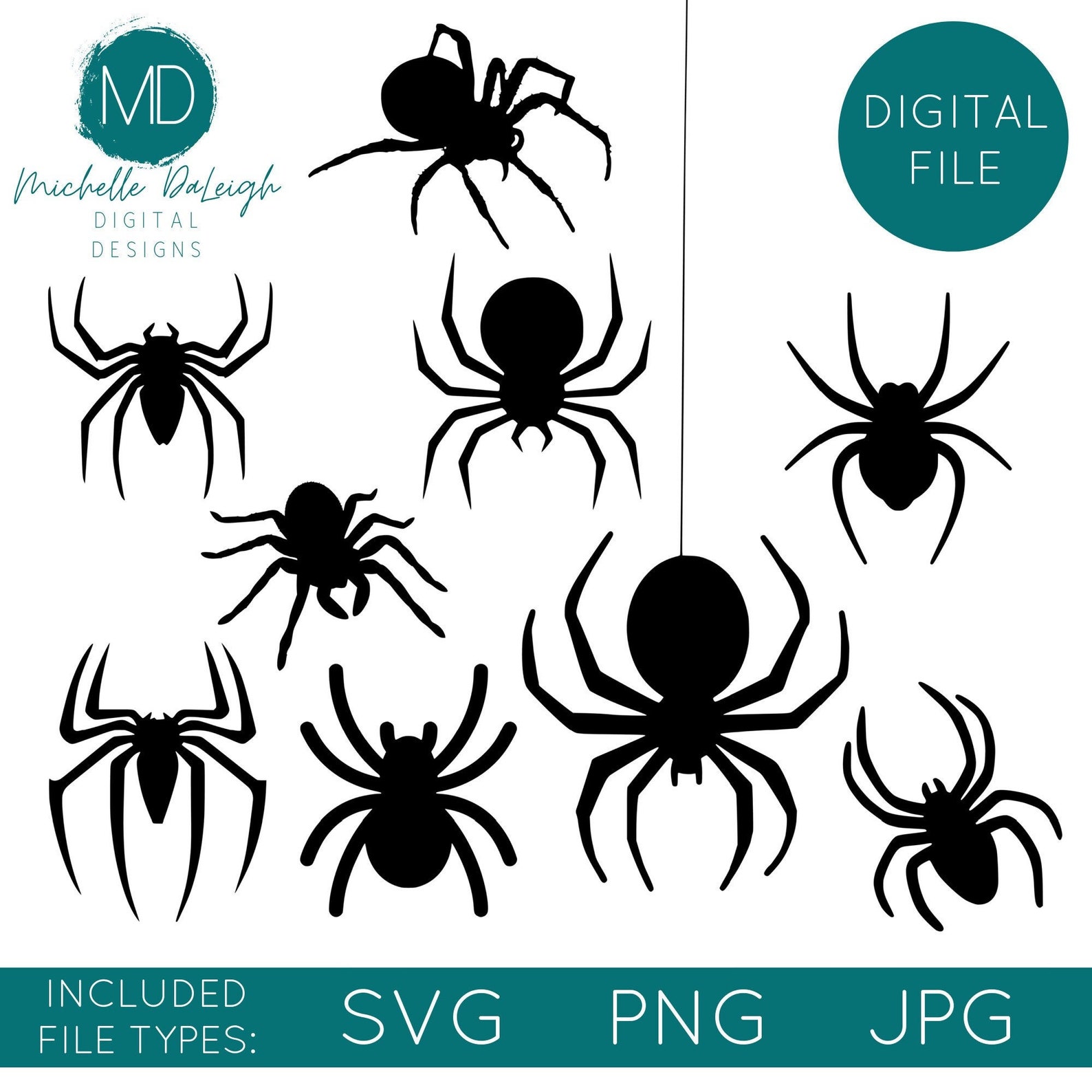 Spiders SVG Halloween Spiders SVG Spooky Spider Cut File Spider SVG ...