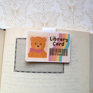 Bear Library Card Magnetic Bookmark | Cute Bookmark, Teddy Bear ...