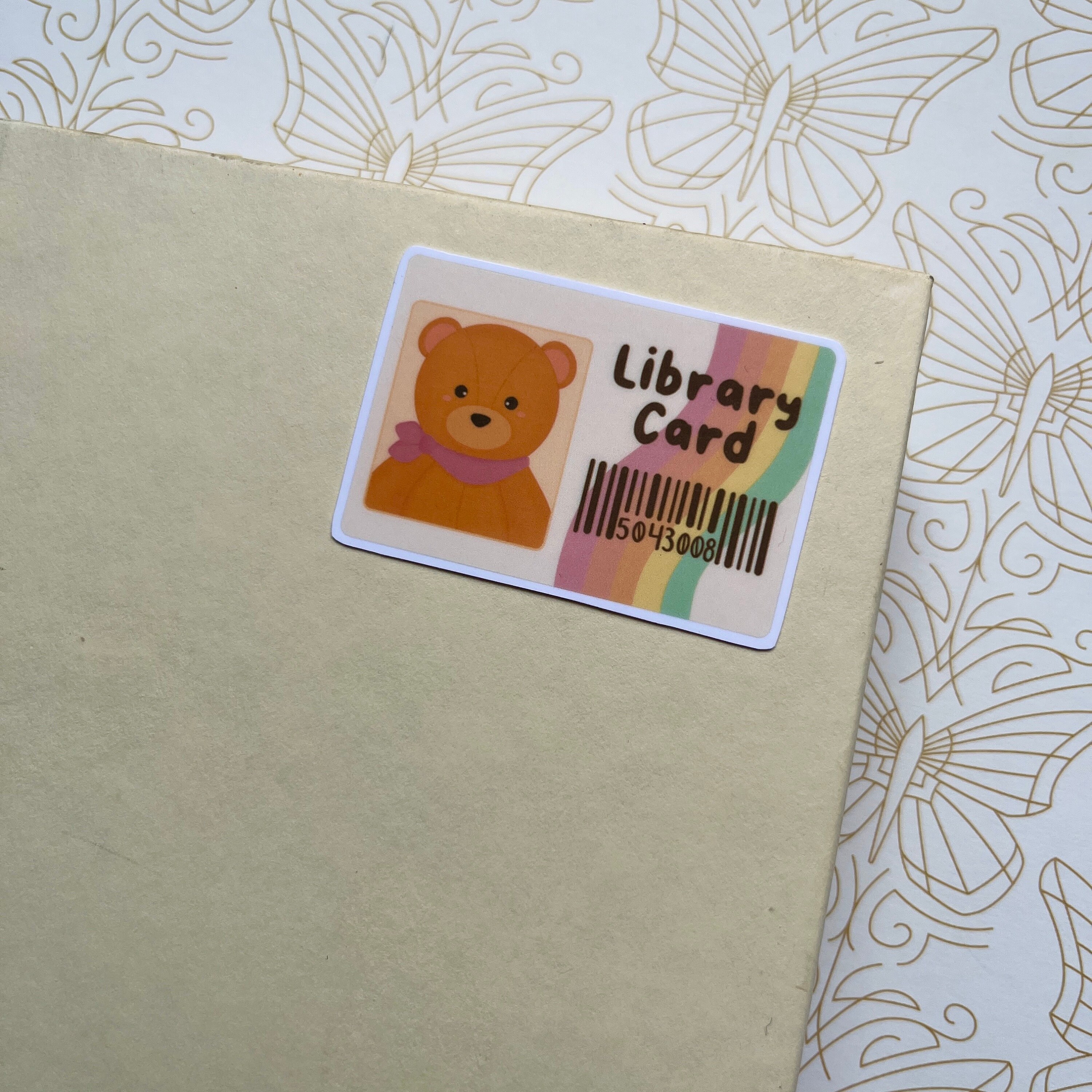 Bear Library Card Sticker | Library Card Sticker, Cute Teddy Bear ...