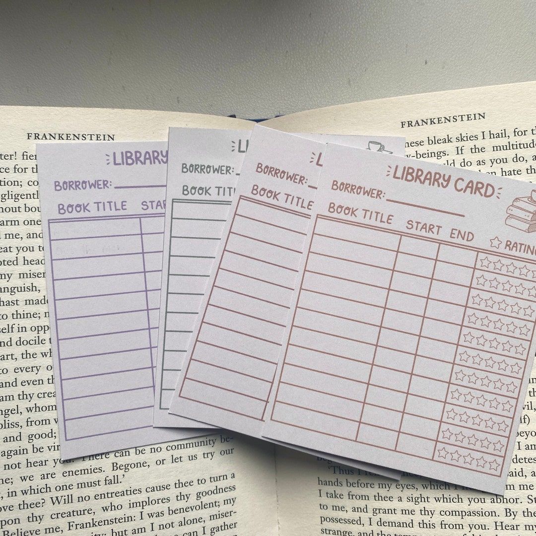 Library Card Book Tracker | Library Card Book Tracker Set, Vintage ...