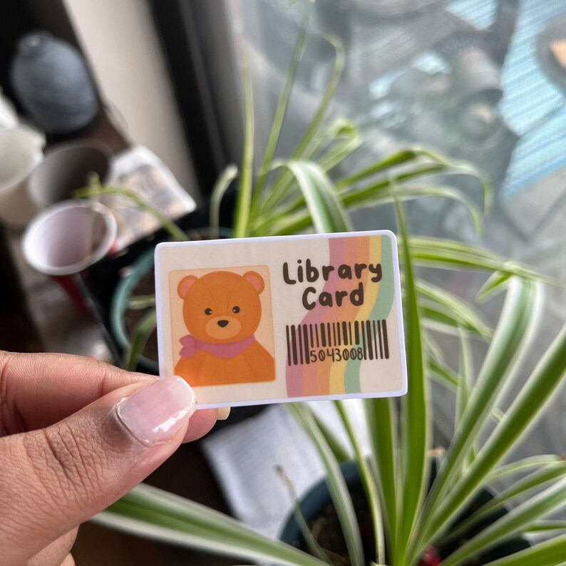 Bear Library Card Sticker | Library Card Sticker, Cute Teddy Bear ...