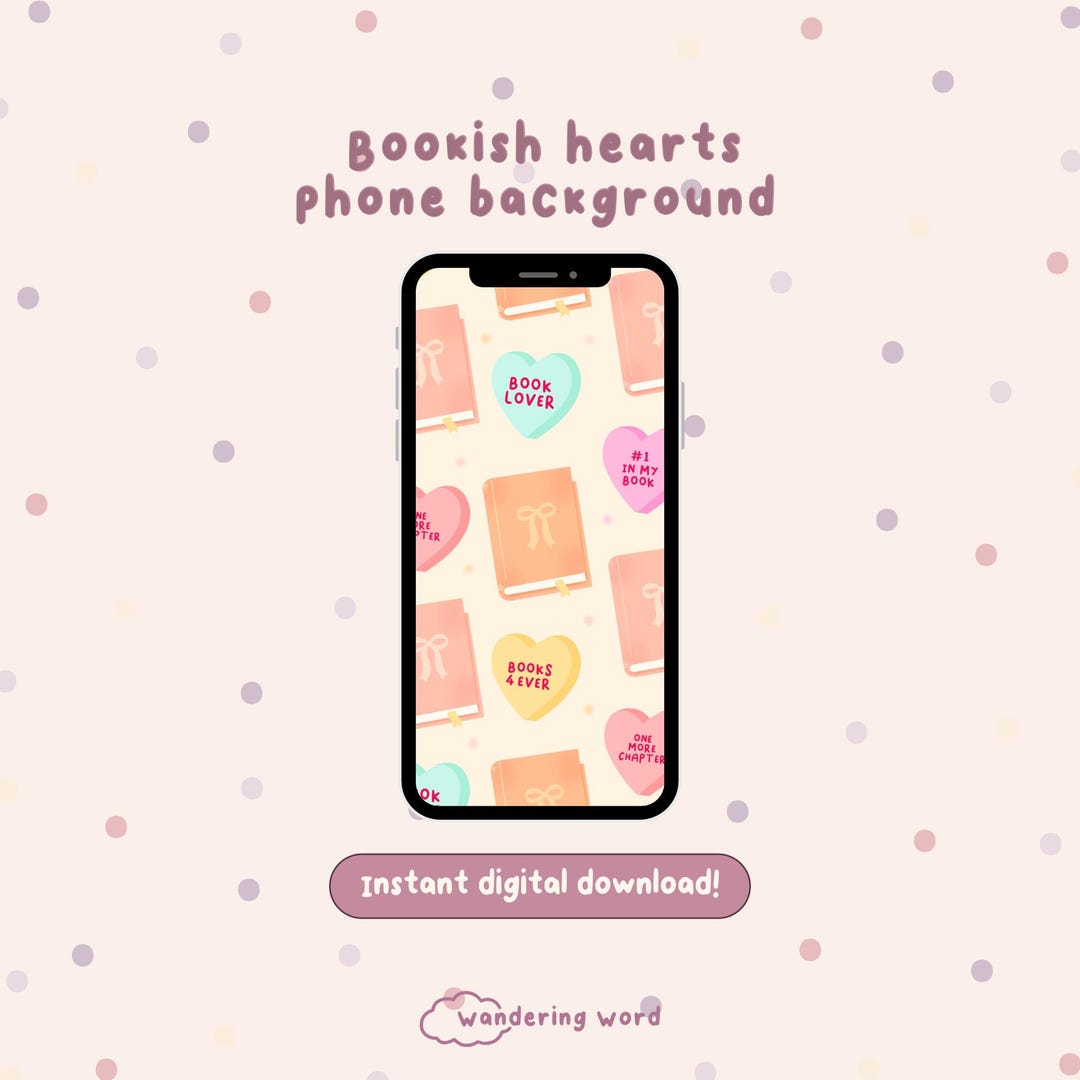 Bookish Hearts Wallpaper | Conversation Hearts, Candy Hearts, Bookish ...