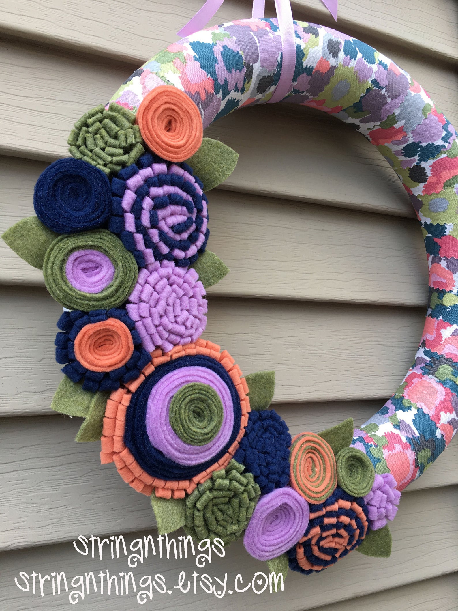 Mother's Day Wreath - Spring Wreath - Felt Flower Wreath - Flower ...