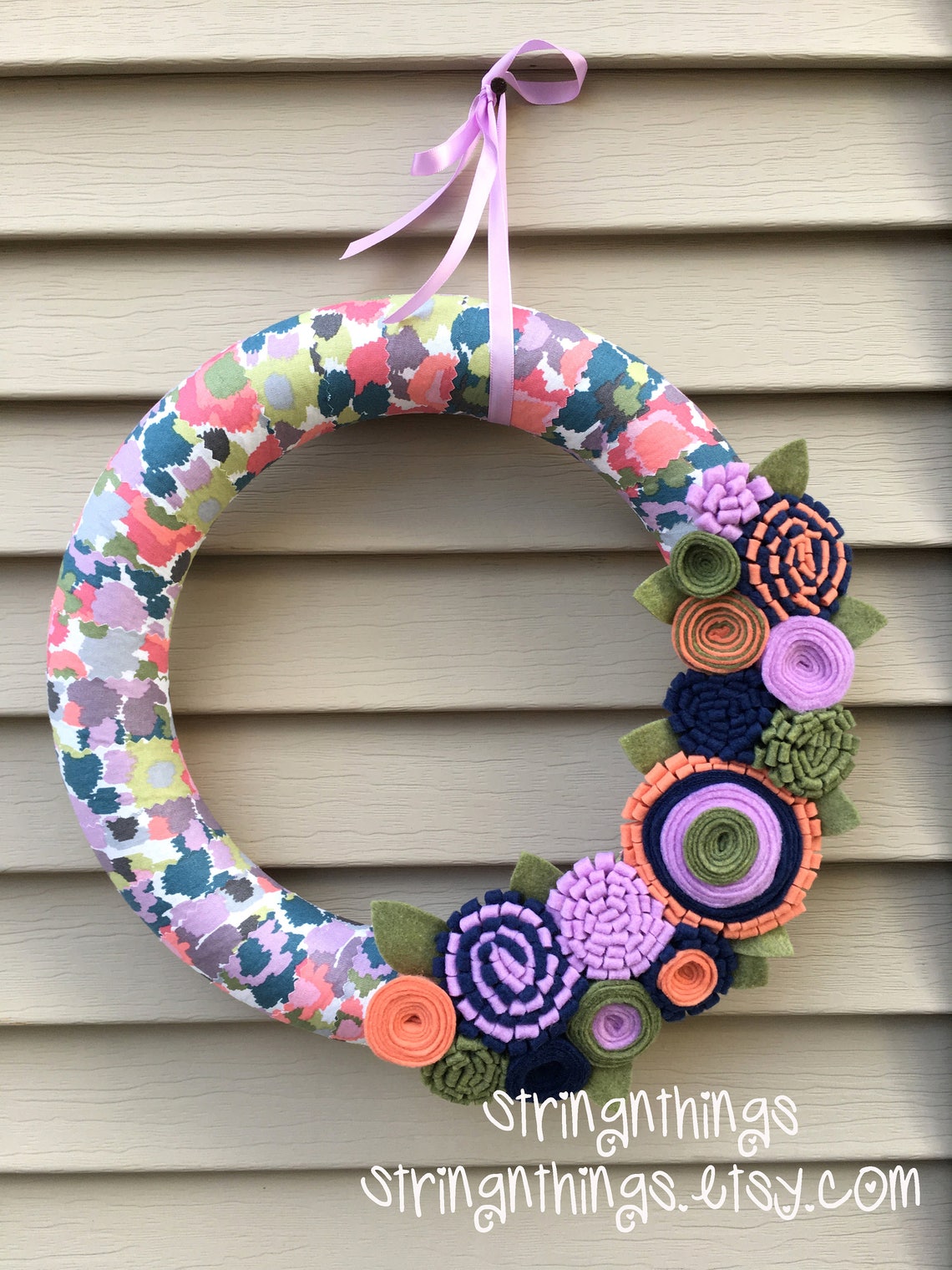Mother's Day Wreath Spring Wreath Felt Flower Wreath - Etsy