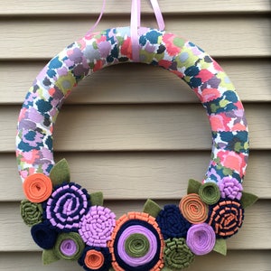 Mother's Day Wreath - Spring Wreath - Felt Flower Wreath - Flower ...