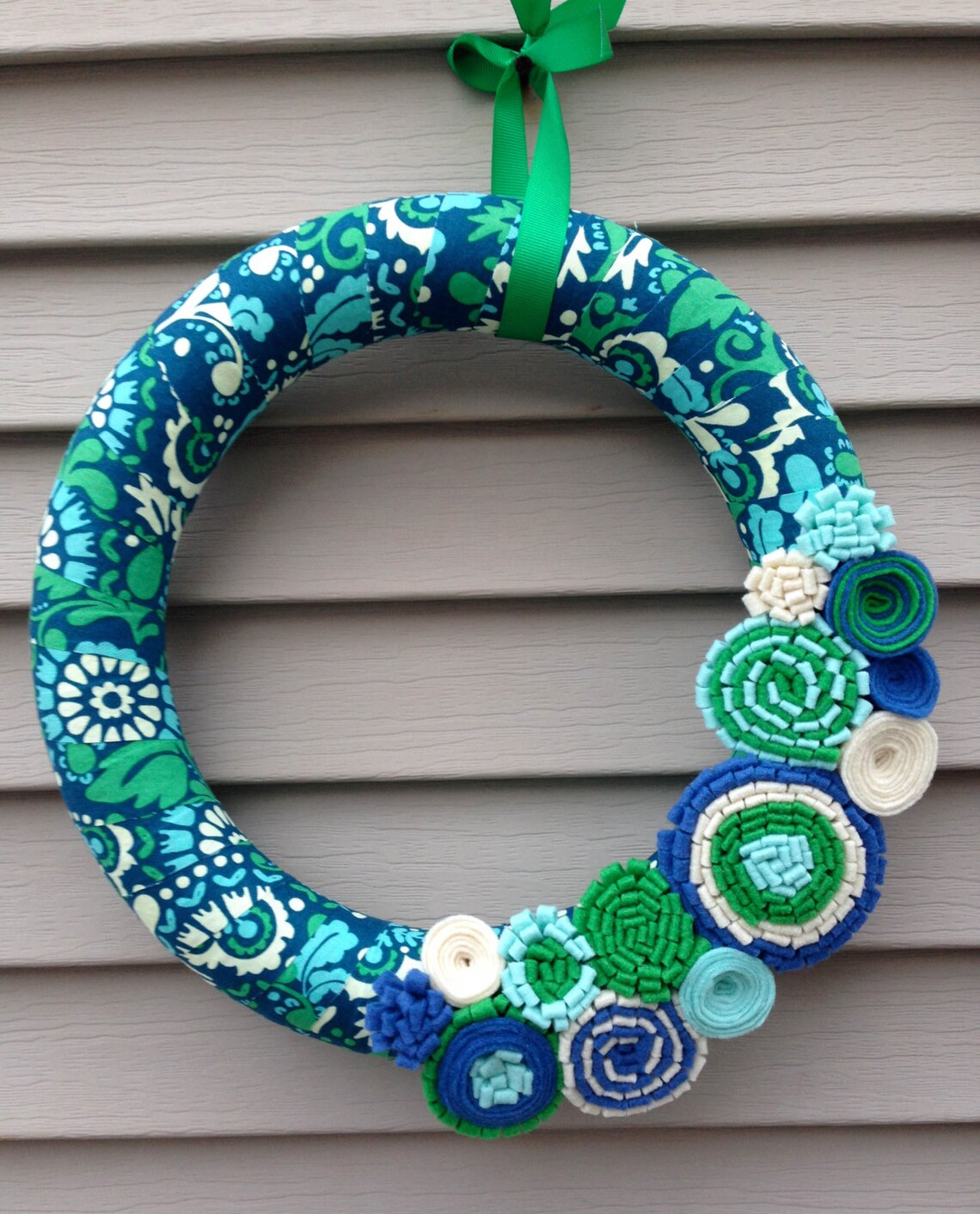 Spring Wreath Summer Wreath Felt Flower Wreath | Etsy