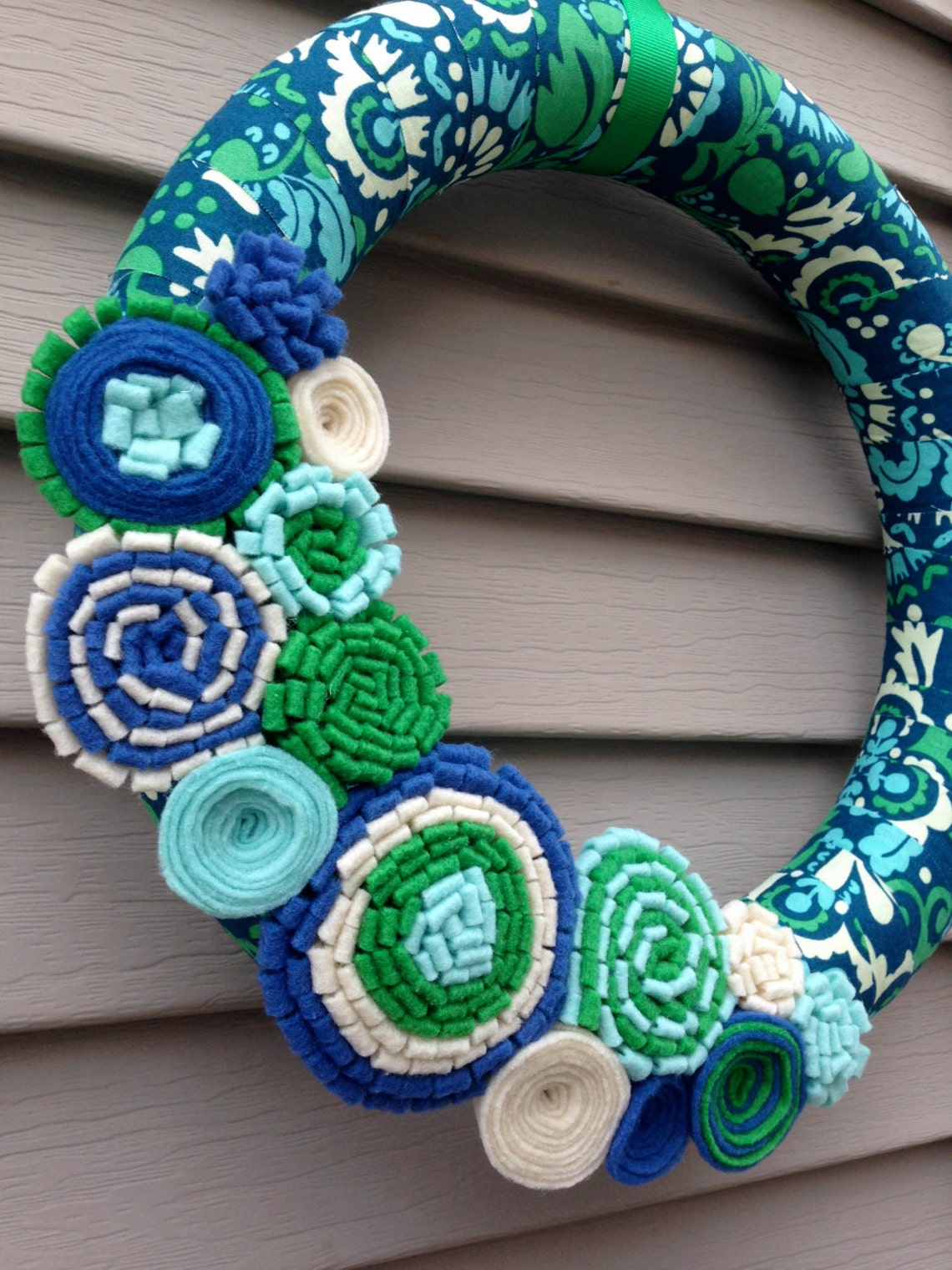 Spring Wreath Summer Wreath Felt Flower Wreath | Etsy