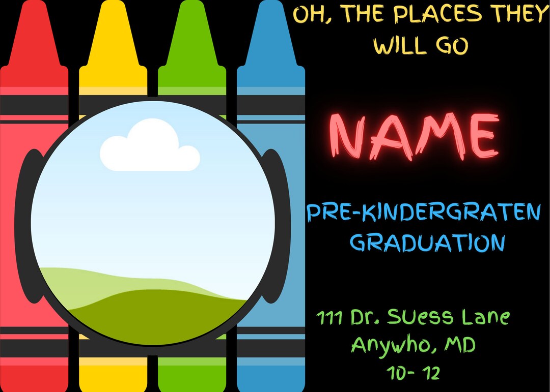 Kids Invitation, Pre-k, Kindergarten Promotion ,graduation - Etsy