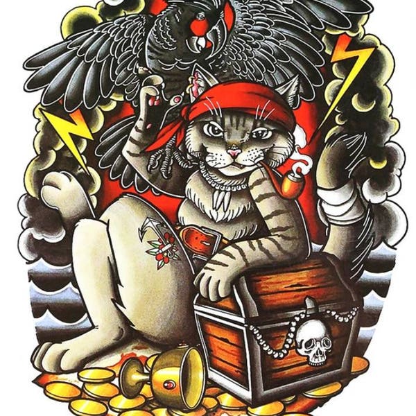 Pirate Tattoo - Etsy