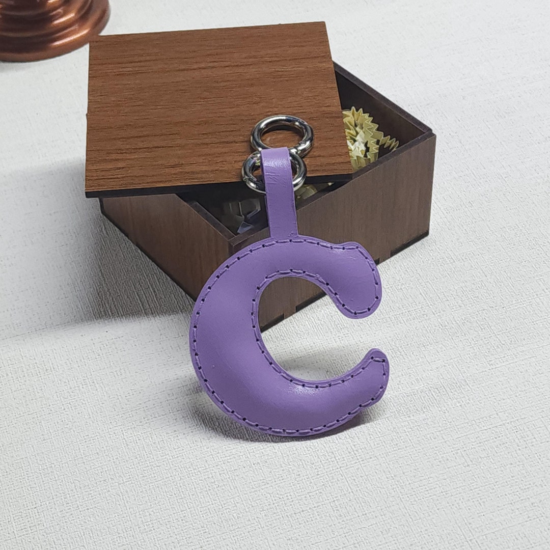 Monogram Leather Bag Charm: Personalized Initial Purse Accessory - Etsy