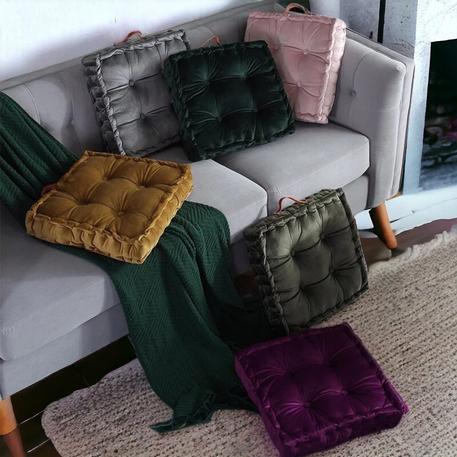 Tufted Bench Cushion, Bench Cushion, Velvet French Cushion, Customized ...