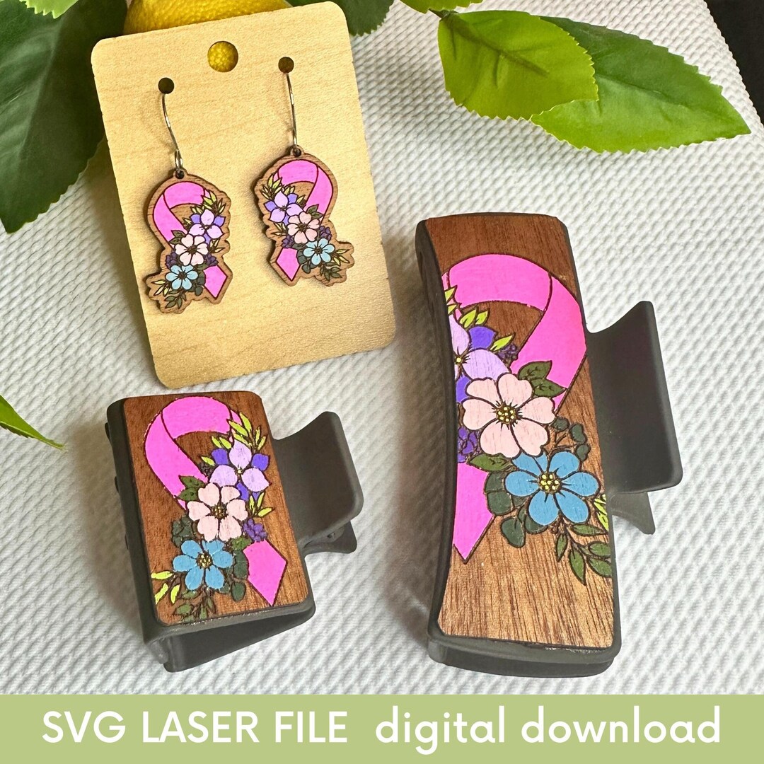 SVG | Cancer Ribbon Bundle | Laser Cut File | Wood Gift for Her | Hair ...