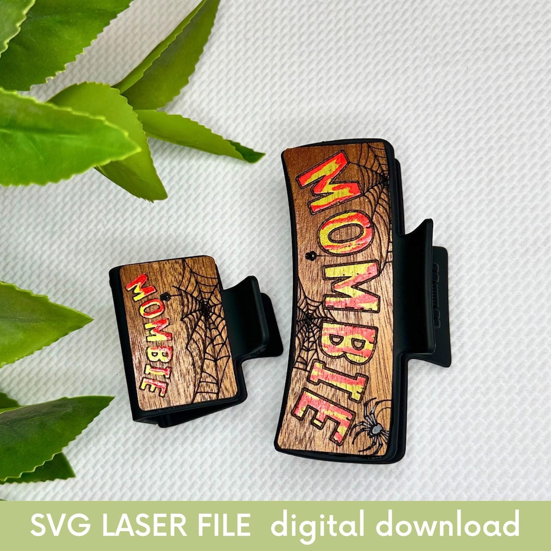 SVG | Mombie Hair Clip Design | Laser Cut File | Wood Gift for Her ...