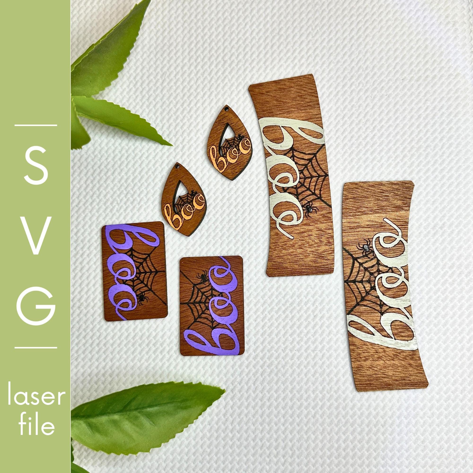 SVG | Boo Bundle | Laser Cut File | Wood Gift for Her | Hair Accessory ...
