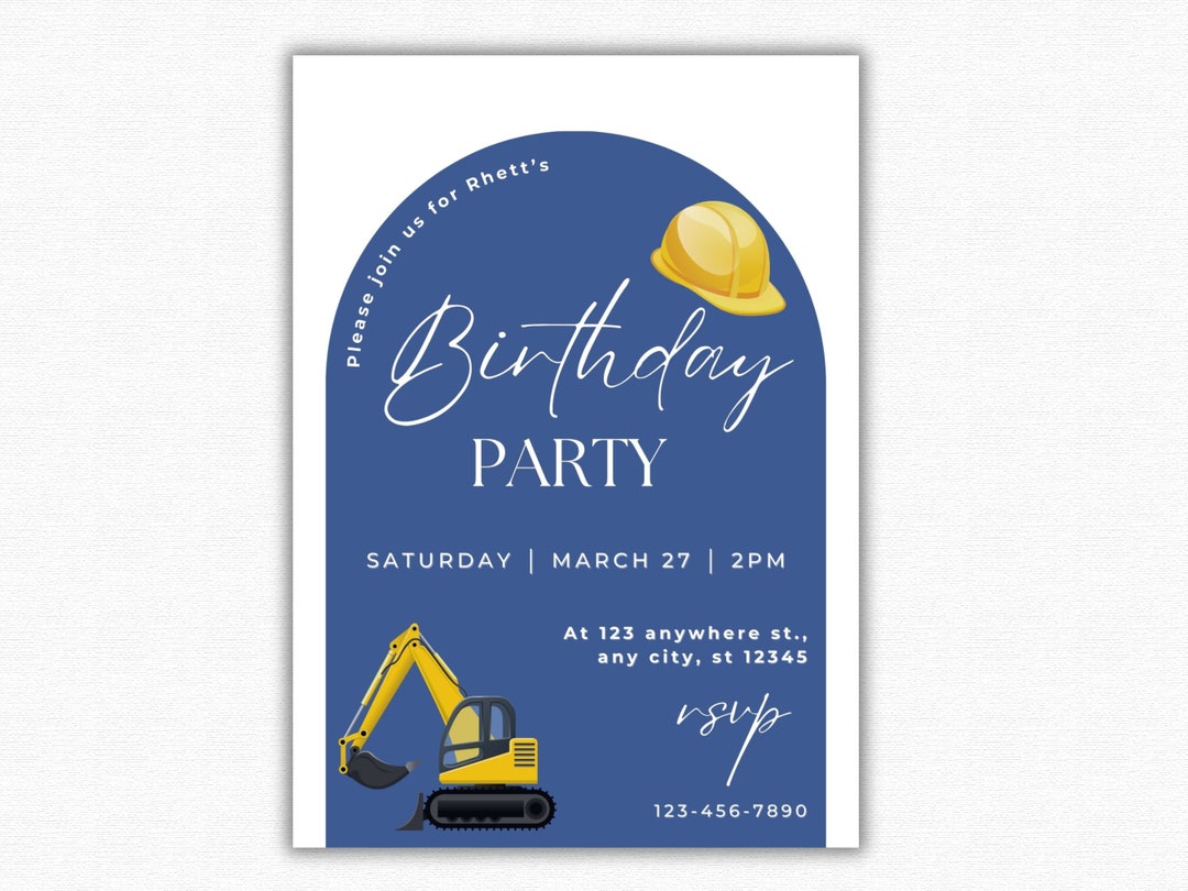 Construction Birthday Invitation Construction Birthday Construction