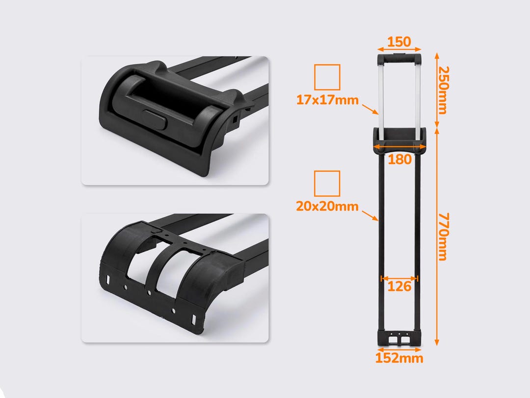 Telescopic Retractable Luggage Handle With Button – 2-position ...