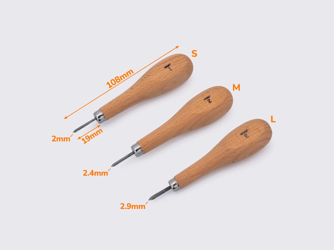 Sewing Awl for Leather Sewing OKA Japan 1073 Leather Working Handmade ...