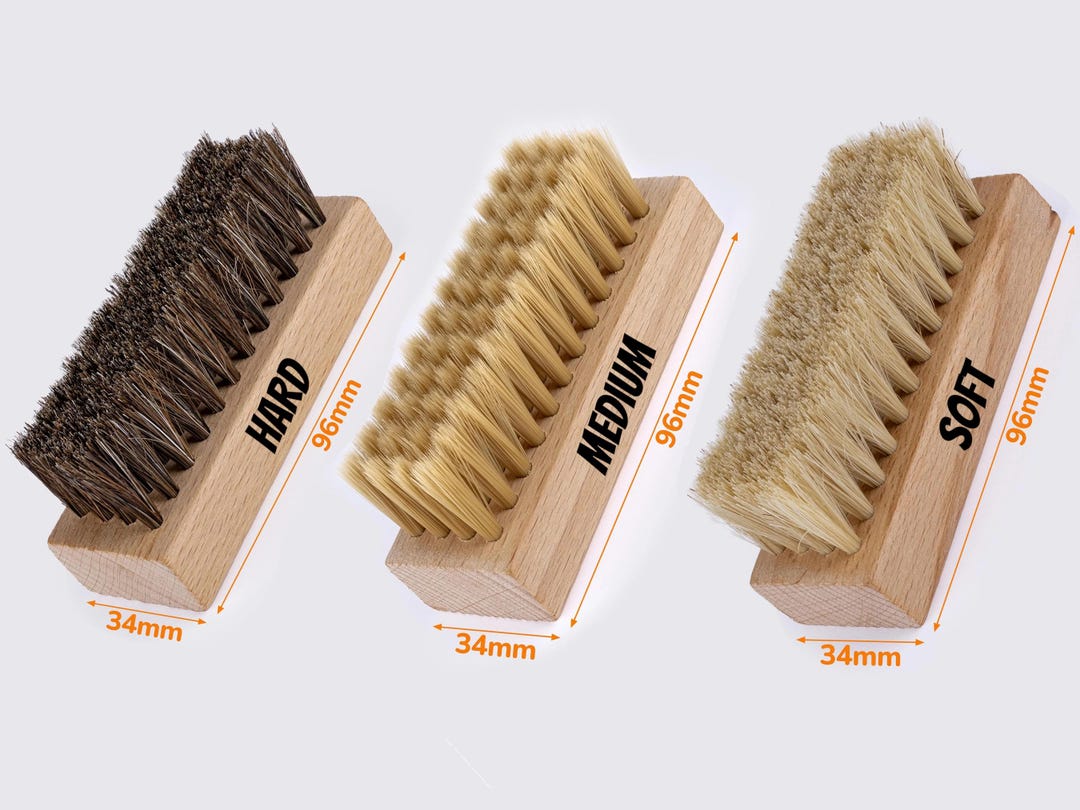 Universal Brush With Natural Bristles Soft / Medium / Hard Cleaning and ...
