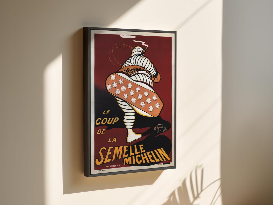 Timeless Vintage Fashion Poster Michelin Bibendum Sole – Retro Wall Art ...