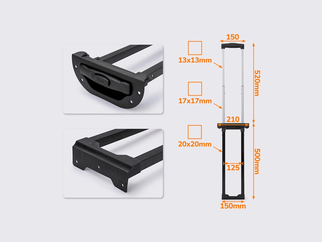 Telescopic Retractable Luggage Handle With Button – 3-position ...