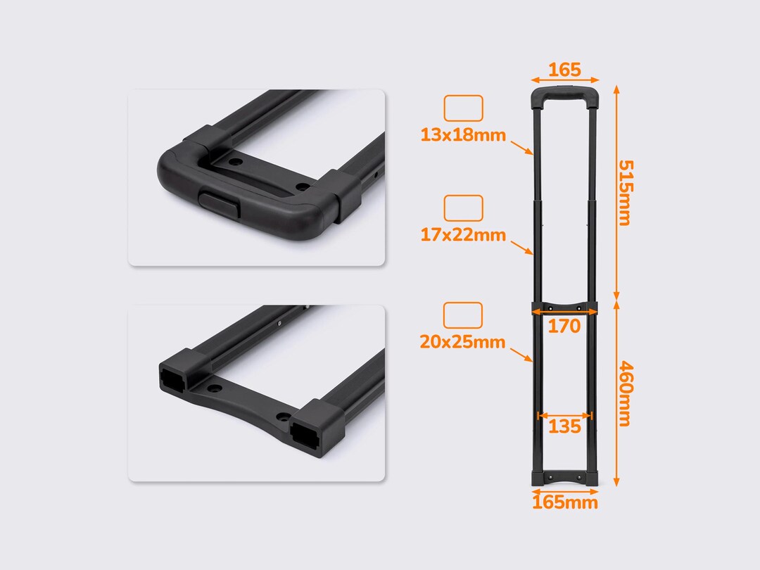Telescopic Retractable Luggage Handle With Button – 3-position ...